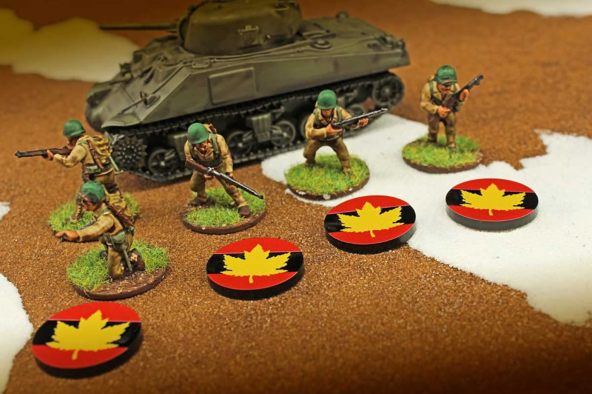 LITKO World War Two Miniature Wargames 25mm National Faction Token | Country Game Pieces Compatible with Bolt Action (10) (Canadian Commonwealth)