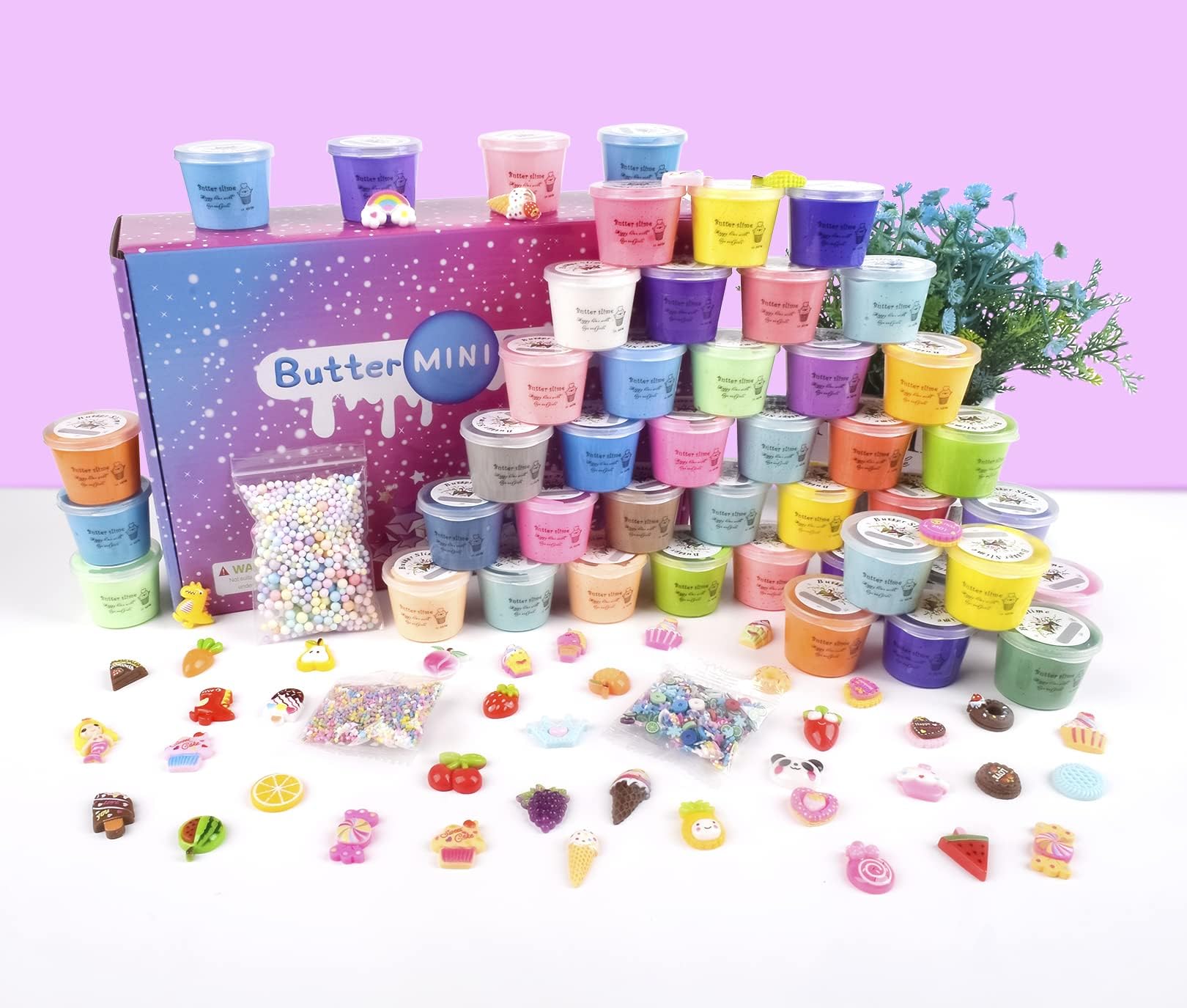 45 Pack Mini Butter Slime Kit, Scented Slime Party Favor Gifts, DIY Putty Stress Relief Toy for Kids, Girls and Boys, Soft & Non-Sticky