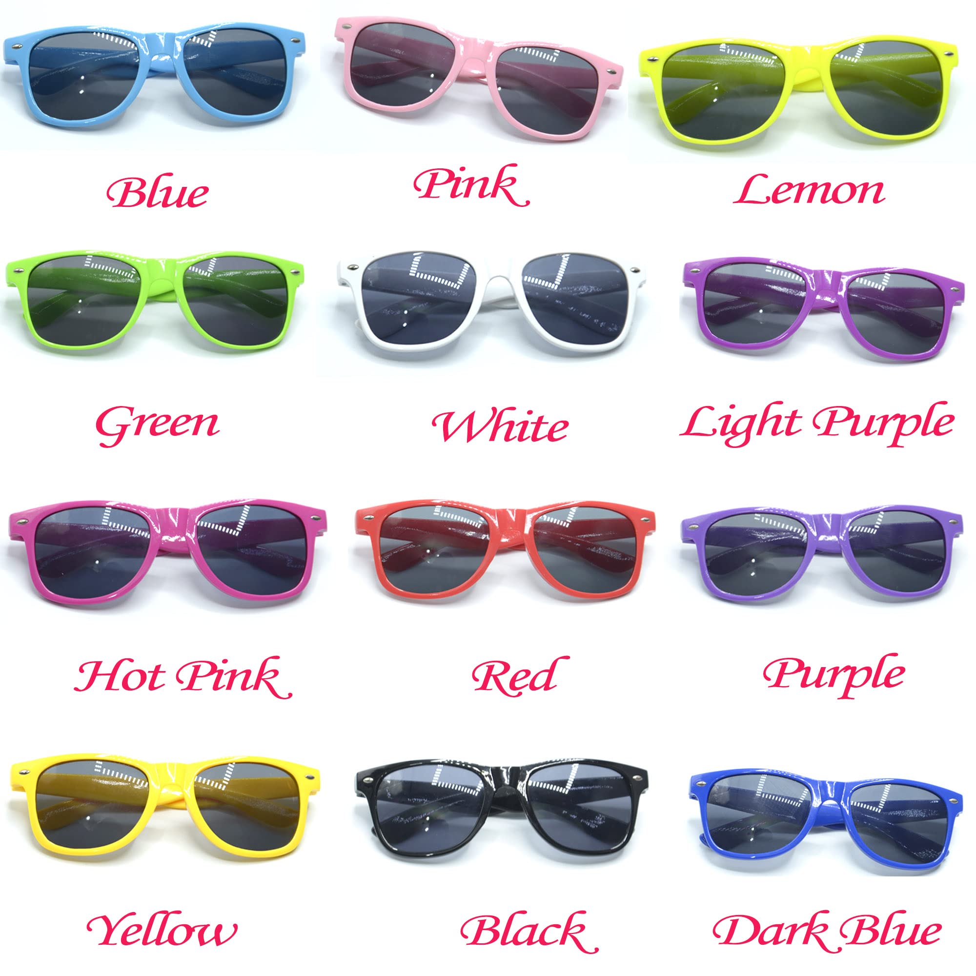 100pc Personalized Wedding Sunglasses Bulk for Guests Party Favors,Custom Personalized Logo Sunglasses Womens Men,Wedding Bridesmaid Sunglasses Gifts,Bachelor Party Favors Set （Mixed）