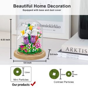 QARULUS Flower Bouquet Building Set Friends Sets Adults DIY Plants Bonsai Tree Decor Flowers Building Blocks Set Botanical Collection Valentine's Birthday Gift for Girls Mom Women Girlfriend(Lily)