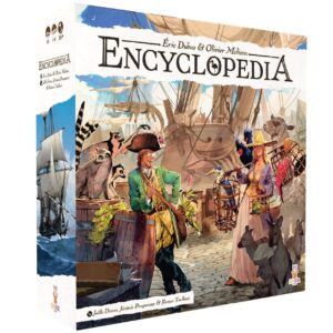 holy grail games | encyclopedia | strategy board game | dice and worker placement | 1 to 4 players | 25+ minutes | ages 14+