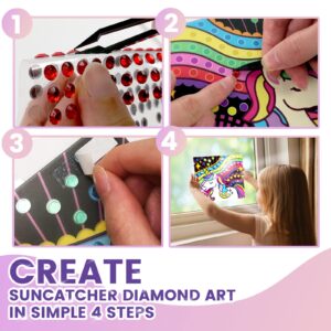 Innofans Suncatcher Gem Art Kits For Kids - Diamond Painting Kits Window Art With 5pcs Designs, Diamond Painting Window Art, Arts & Crafts, 7 Year Old Girl Gifts, Crafts For Girls Ages 8-12, 6-9, 9-12