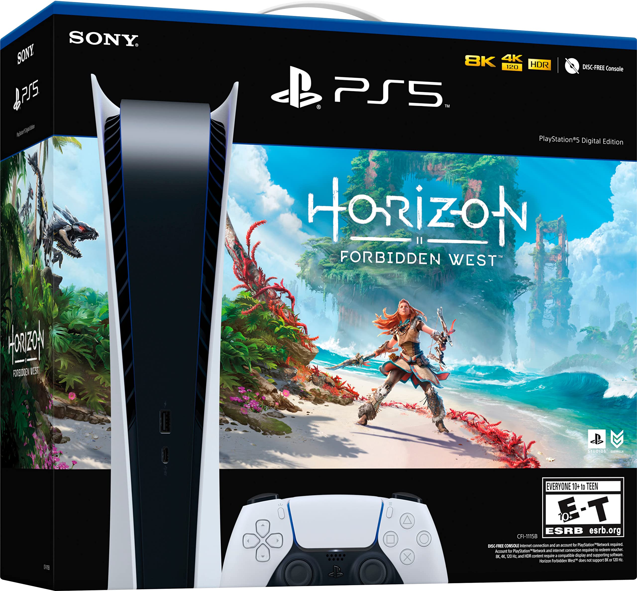 Playstation 5 Digital Edition PS5 Console Horizon Forbidden West Bundle (^Disc Free) - U Deal (Renewed)