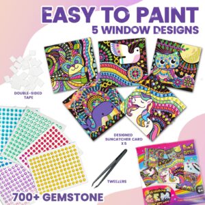 Innofans Suncatcher Gem Art Kits For Kids - Diamond Painting Kits Window Art With 5pcs Designs, Diamond Painting Window Art, Arts & Crafts, 7 Year Old Girl Gifts, Crafts For Girls Ages 8-12, 6-9, 9-12