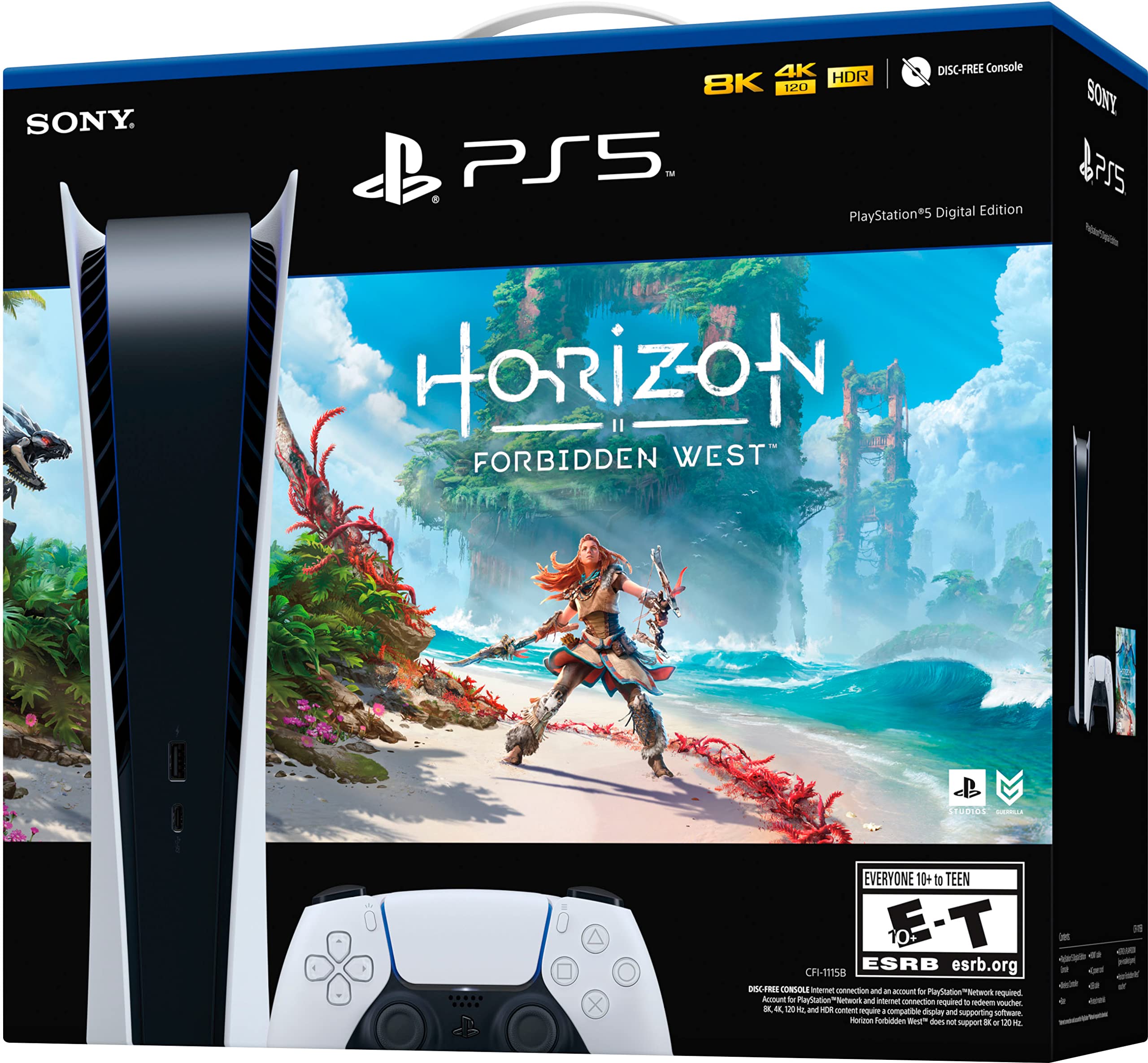 Playstation 5 Digital Edition PS5 Console Horizon Forbidden West Bundle (^Disc Free) - U Deal (Renewed)