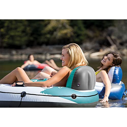 Intex River Run 53 Inch Inflatable Floating Water Tube Lake Pool Ocean Raft & River Run II Inflatable 2 Person Pool Tube Float w/ Cooler & Repair Kit