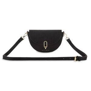 katie loxton quinn small vegan leather convertible crossbody saddle clutch handbag purse black