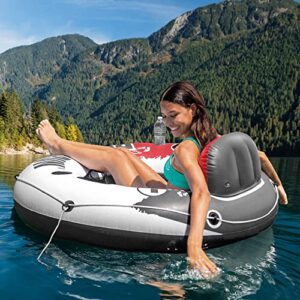 Intex River Run 53 Inch Inflatable Floating Water Tube Lake Pool Ocean Raft & River Run II Inflatable 2 Person Pool Tube Float w/ Cooler & Repair Kit