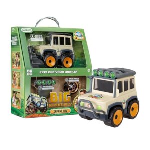 little tikes big adventures binocular searching safari suv stem toy vehicle with binoculars, flashlight, and compass for girls, boys, kids ages 3+