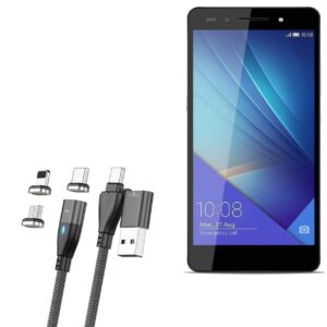 boxwave cable compatible with honor 7 - magnetosnap pd allcharge cable (100w), magnet pd 100w charging cable usb type-c micro usb for honor 7 - jet black