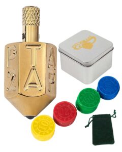 extguds put and take spinner dice game, game of chance, gambling top dice type game, solid brass ante-up (dice brass)