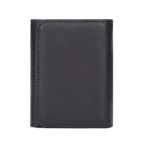 xixidian fashion men's coin purse wallet rfid blocking man leather wallet，genuine leather slim trifold with id window (color : black, size : 11 * 8cm)