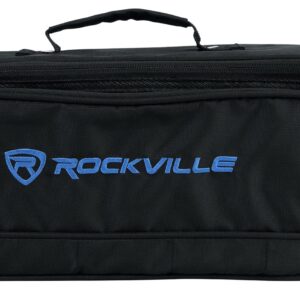 Rockville MB147 DJ Gear Mixer Gig Bag Case 14" x 7" x 6.5" + 13" Laptop Pocket,Black