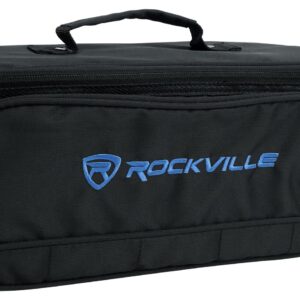 Rockville MB147 DJ Gear Mixer Gig Bag Case 14" x 7" x 6.5" + 13" Laptop Pocket,Black