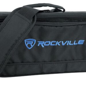 Rockville MB147 DJ Gear Mixer Gig Bag Case 14" x 7" x 6.5" + 13" Laptop Pocket,Black