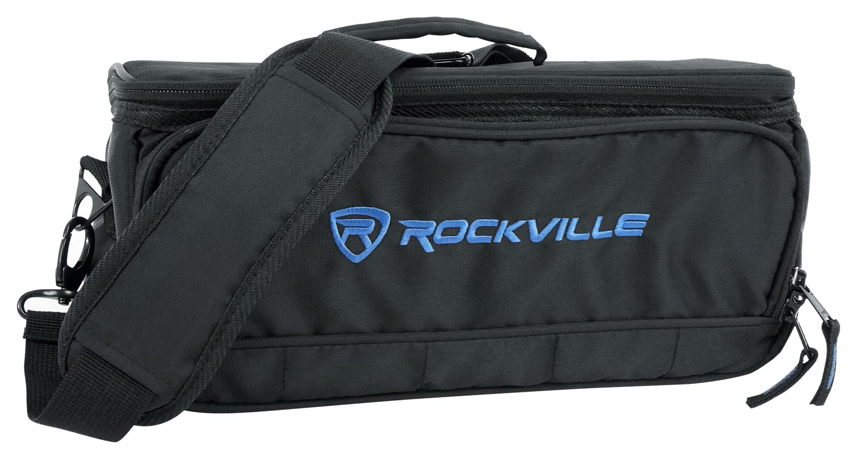 Rockville MB147 DJ Gear Mixer Gig Bag Case 14" x 7" x 6.5" + 13" Laptop Pocket,Black