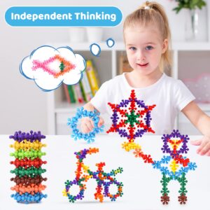 AVERYSHOP 200PCS Snowflake Interlocking Building Block, STEM Toys Educational Plastic Connect Block, Safe Material Creativity Kids Toys for Boys & Girls Ages 3+