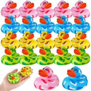 2.5 inch camouflage rubber duckies for car duck rubber ducks car ducking camo duck for kids baby shower, pool activity (16 pack)