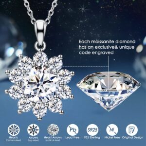 Jewelry for Wife Women Diamond Necklace for Women 1CT-3CT Wedding Anniversary Birthday Gifts for Wife Girlfriend Women's jewelry Sunflower Moissanite Pendant Necklaces Gift for Her Mom Daughter Grandma on Birthday Anniversary Christmas Mother’s Day Valent