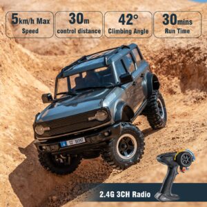 EAZYRC RC Crwaler 1/18 Scale Bronx RTR 4WD 2.4GHz RC Car Offroad Remote Control Car Model Vehicle RC Truck Electric Toy for Kids and Adults with LED Lights Transmitter Battery USB Charger Included