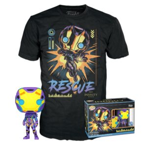 funko pop! & tee: marvel blacklight - rescue - extra large - (xl) - t-shirt - clothes with collectable vinyl figure - gift idea - toys and short sleeve top for adults unisex men and women