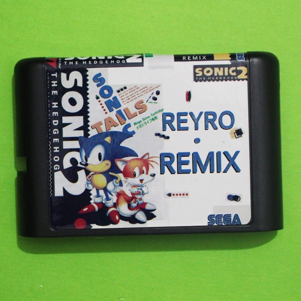 Sonic 2 Retro Remix 16 bit MD Game Card For Sega Mega Drive For Genesis-NTSC-U