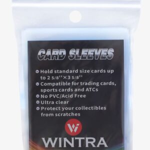 WINTRA Penny Card Sleeves, 2-5/8 x 3-5/8'' Soft Protective Sleeves, Ultra Clear Baseball Card Sleeves, Soft Card Protectors for Trading Cards (2000 count)