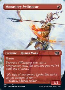 magic: the gathering - monastery swiftspear (362) - borderless - foil - double masters 2022