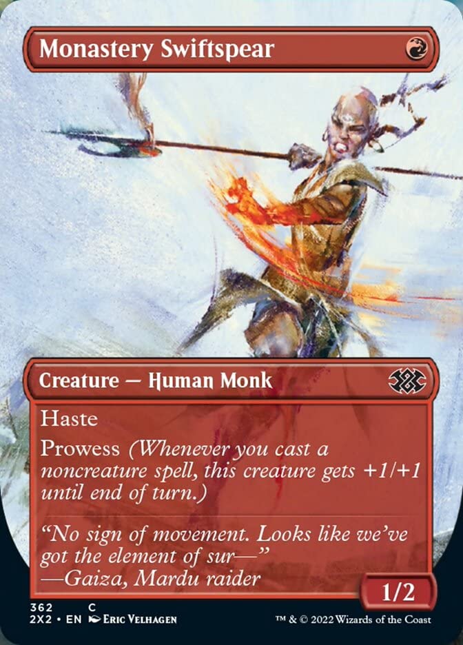 Magic: the Gathering - Monastery Swiftspear (362) - Borderless - Foil - Double Masters 2022