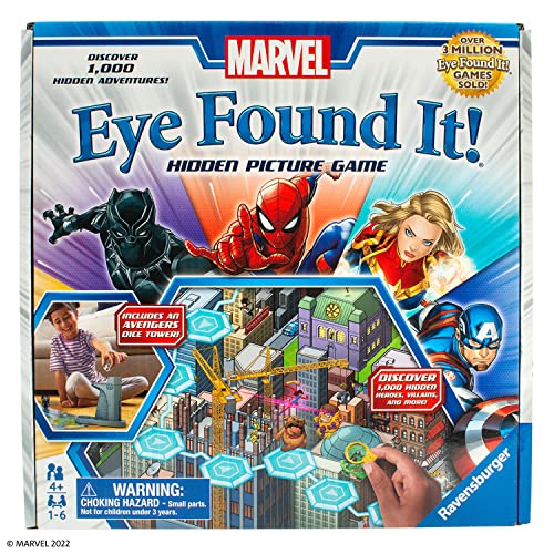 Ravensburger Marvel Eye Found It! Board Game - Engaging Puzzle Game for Kids and Adults | Features Beloved Marvel Characters | Encourages Memory and Observation Skills | Ideal Gift for Marvel Fans