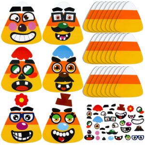 spiareal 30 sets candy corn halloween craft kit for kids diy cutouts magnet stickers for boys girls candy corn ornaments art for halloween activity party supplies