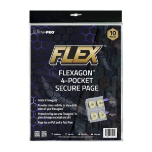 flex 4-pocket album pages | each page holds 4 flexagon tiles | pvc and acid-free | 10-pack