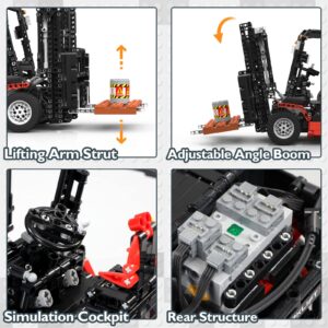 JMBricklayer Forklift Building Block Kit - 1:10 MOC Forklift RC Construction Machinery Building Block Truck Set, Model Brick Toys, Gift Toys for Teens Age 14+/Adults and Block Collectors(2044 Pieces)