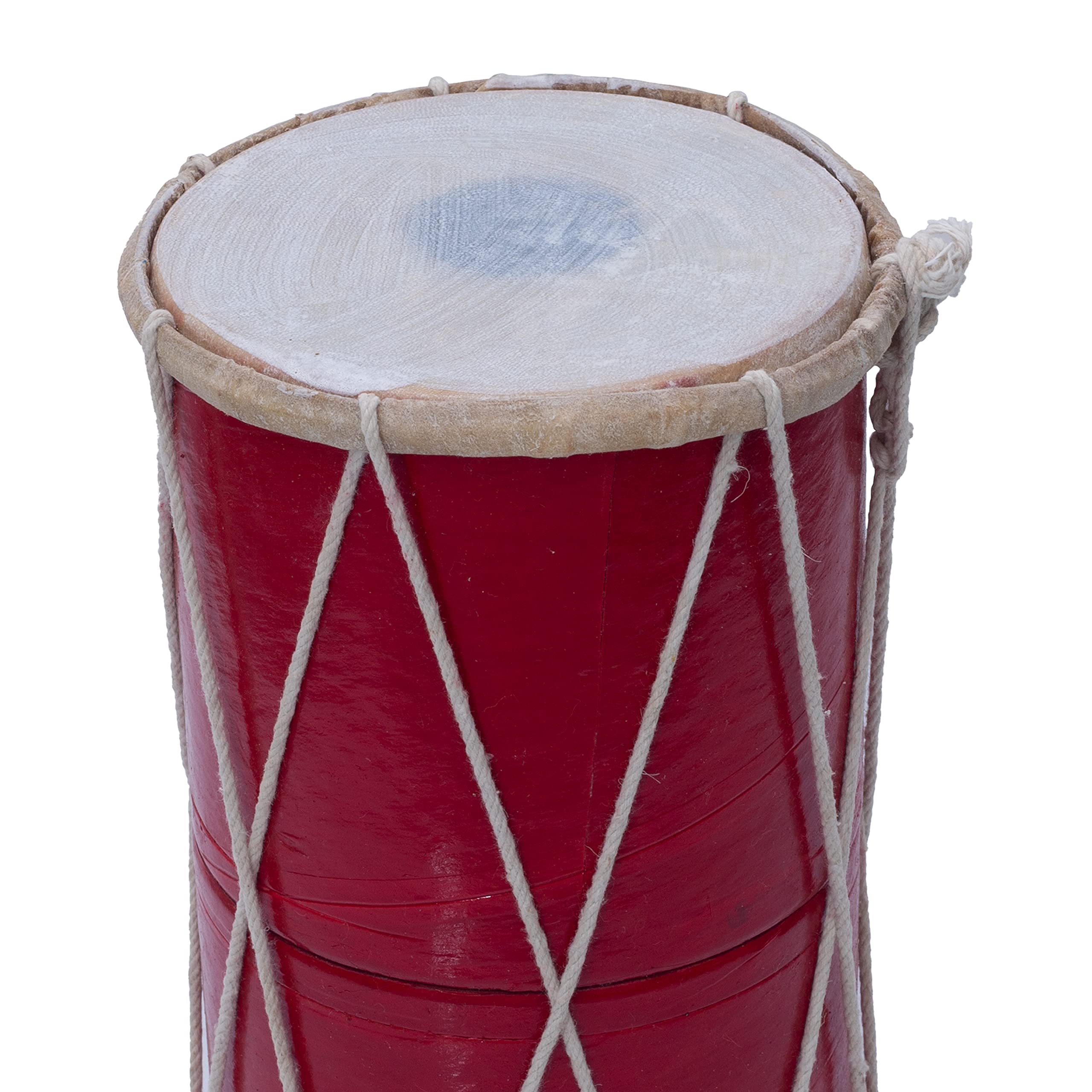 Handmade Wooden & Leather Classical Indian Folk Tabla Drum Set Hand Percussion Drums World Musical Instruments Punjabi Dhol Dholak Dholki 10 x 6 Inches Fun Birthday Housewarming Gift Ideas