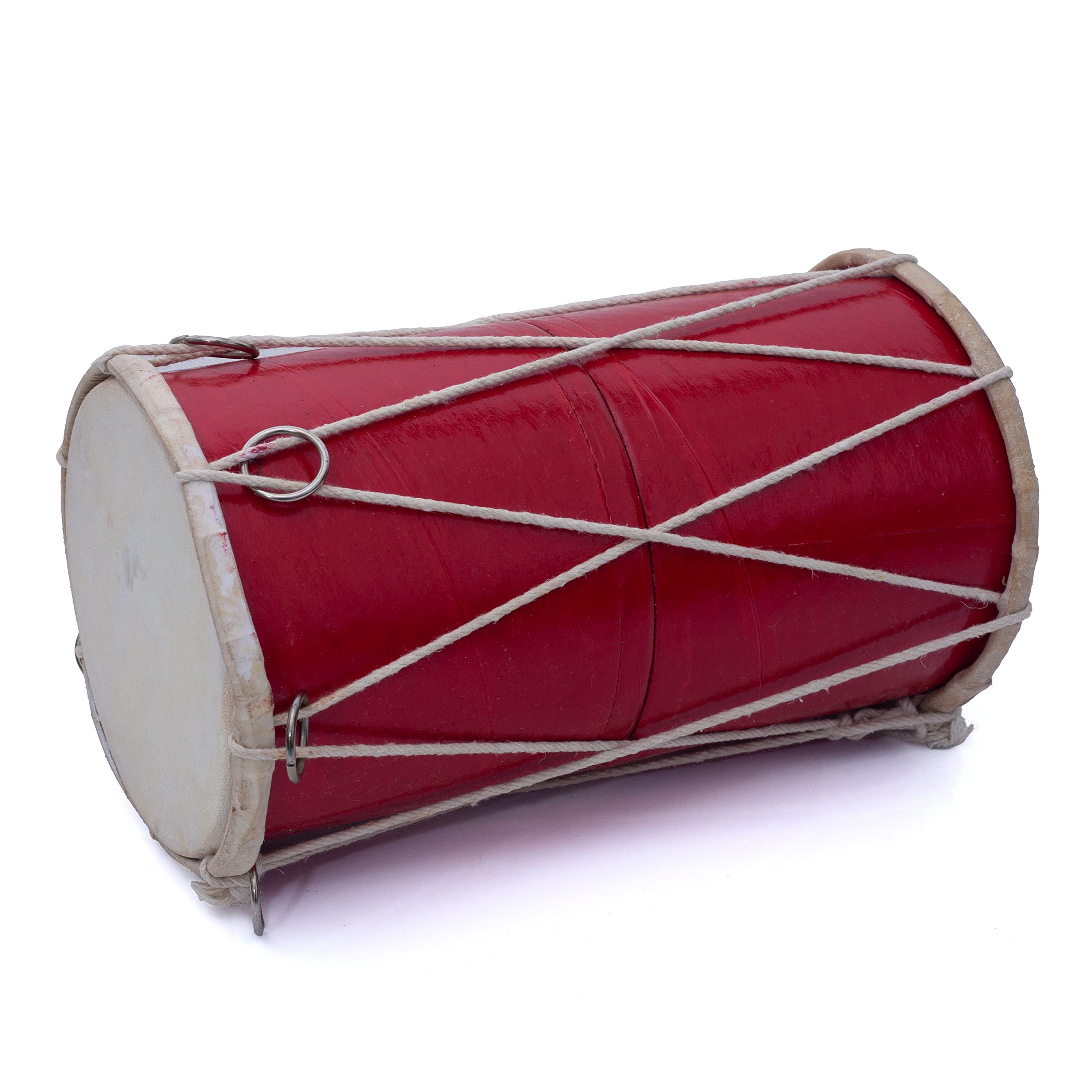 Handmade Wooden & Leather Classical Indian Folk Tabla Drum Set Hand Percussion Drums World Musical Instruments Punjabi Dhol Dholak Dholki 10 x 6 Inches Fun Birthday Housewarming Gift Ideas