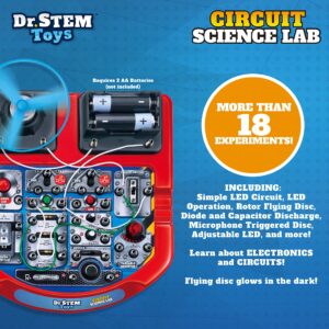 Dr. STEM Toys Circuit Board for Kids | Fun Educational Science Kit with Real Wires, LED Lights & a Fan That Actually Flies | Includes 18 Cool Science Experiments for Boys & Girls Ages 8 & Up