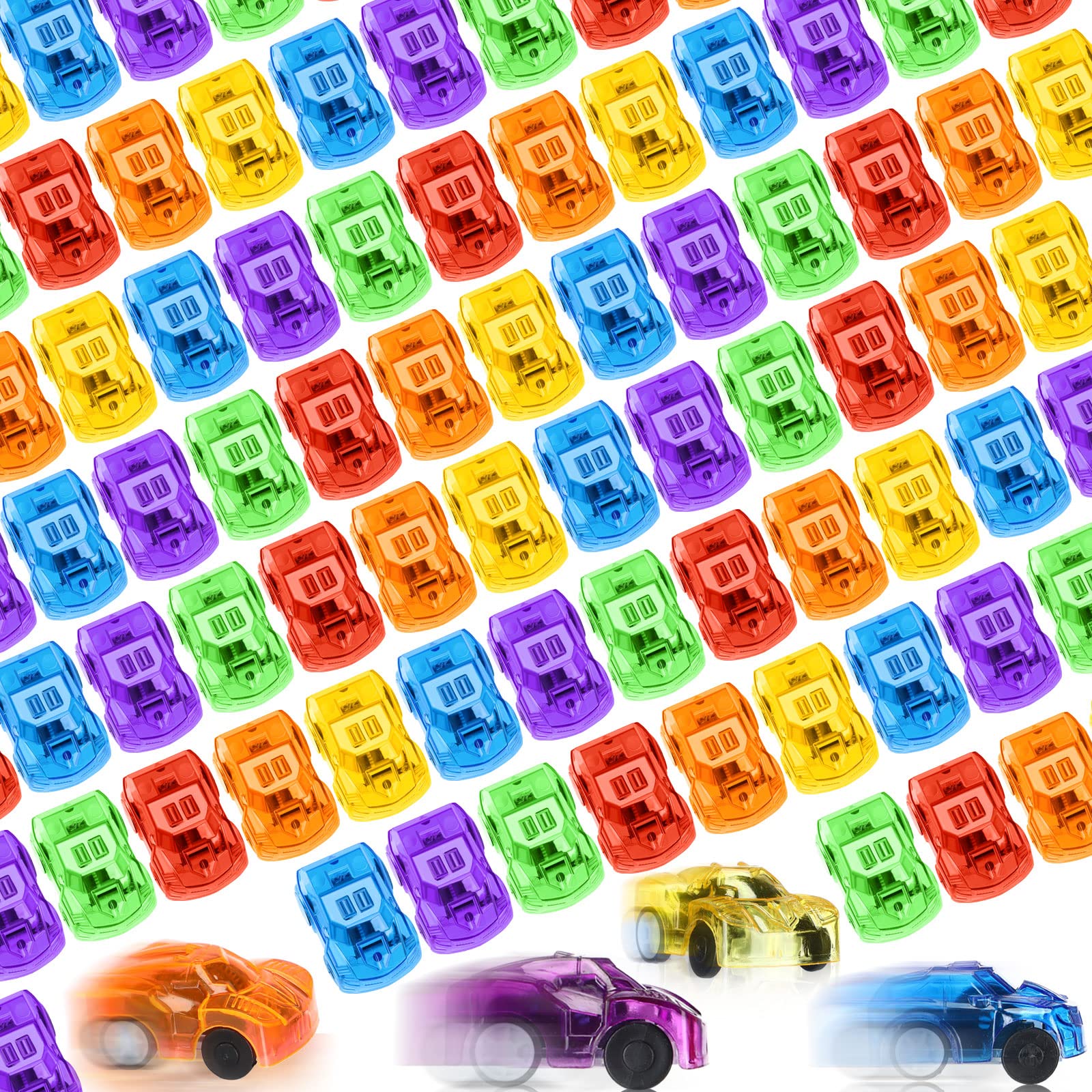 144 Pieces Pull Back Car Party Favors Mini Car Toys Bulk Friction Powered Small Racing Cars Colorful Pullback Vehicles for Birthday Goodie Bag Fillers Reward Carnival