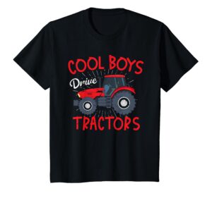 kids tractor boy young farmer cool boys drive tractors t-shirt