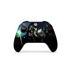 zoomhitskins controller skin compatible with x1 s and x1 x, vinyl sticker technology, grim reaper skull horror night neon blue light, durable, 1 skin, made in the usa