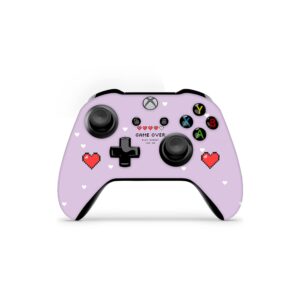 zoomhitskins controller skin compatible with x1 s and x1 x, vinyl sticker technology, game over pixel heart red cute kawaii purple, durable, 1 skin, made in the usa