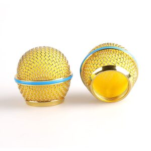 2x zramo microphone ball head mesh grill for performance plus sm58 beta58 sm58lc style gold mesh oem replacement microphone grille