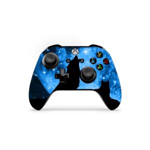 zoomhitskins controller skin compatible with x1 s and x1 x, vinyl sticker technology, wolf howl blue night starry sky stars moon, durable, 1 skin, made in the usa