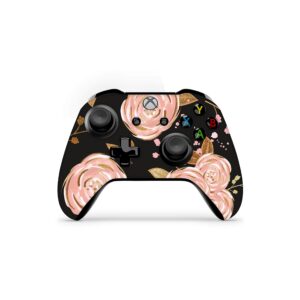 zoomhitskins controller skin compatible with x1 s and x1 x, vinyl sticker technology, hibiscus flowers orange black vintage flowers, durable, 1 skin, made in the usa