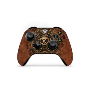 zoomhitskins controller skin compatible with x1 s and x1 x, vinyl sticker technology, treasure chest wooden pirate sea skull, durable, 1 skin, made in the usa