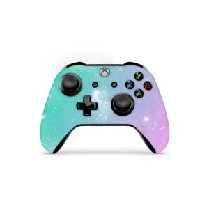 zoomhitskins controller skin compatible with x1 s and x1 x, vinyl sticker technology, stardust galaxy nebula universe green purple pastel stars space, durable, 1 skin, made in the usa