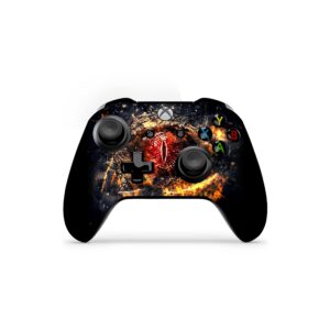 zoomhitskins controller skin compatible with x1 s and x1 x, vinyl sticker technology, eye beast reptile dinosaur fire black orange red horror, durable, 1 skin, made in the usa