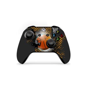 zoomhitskins controller skin compatible with x1 s and x1 x, vinyl sticker technology, basketball orange black sports, durable, 1 skin, made in the usa