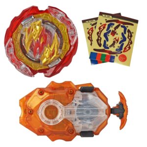 beybtatle burst gyro toy set 1 spinning tops 1x launcher lr left right spin db layer system, metal fusion attack type battling game top with launcher toy gift for ages 6+