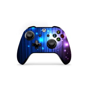 zoomhitskins controller skin compatible with x1 s and x1 x, vinyl sticker technology, neon blue purple light black metal machine, durable, 1 skin, made in the usa