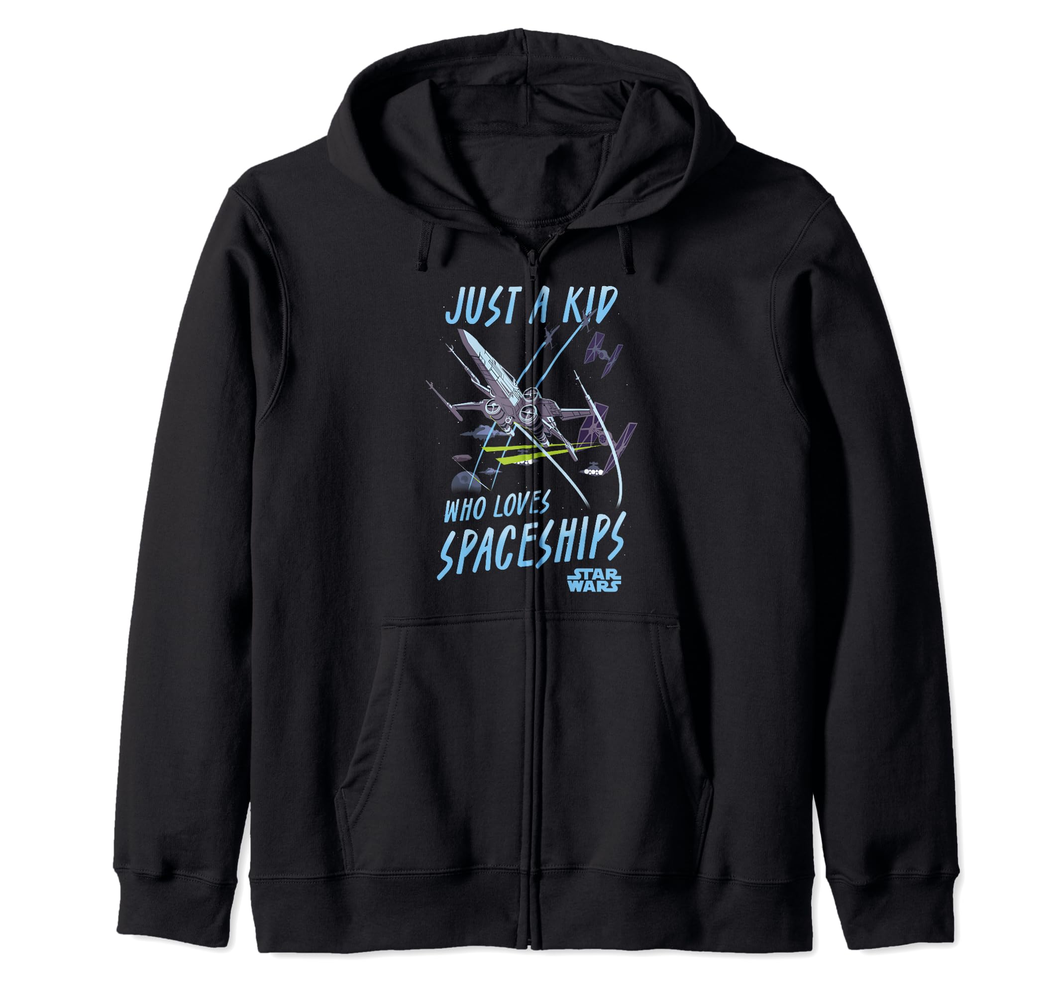 Star Wars Just A Kid Who Loves Spaceships X-Wing Zip Hoodie